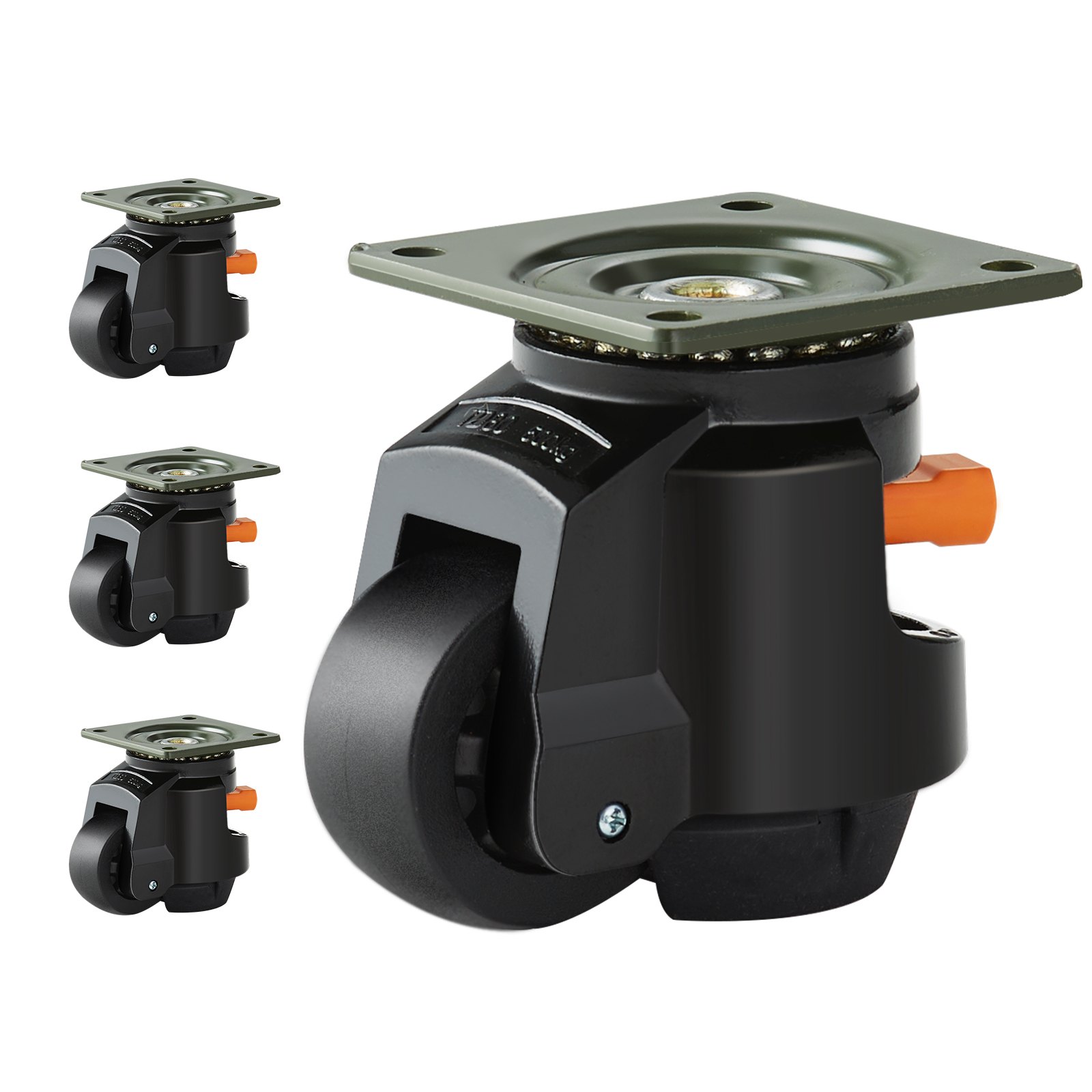 VEVOR Leveling Casters, Set of 4, 2200 lbs Total Load Capacity, 2.5 ...