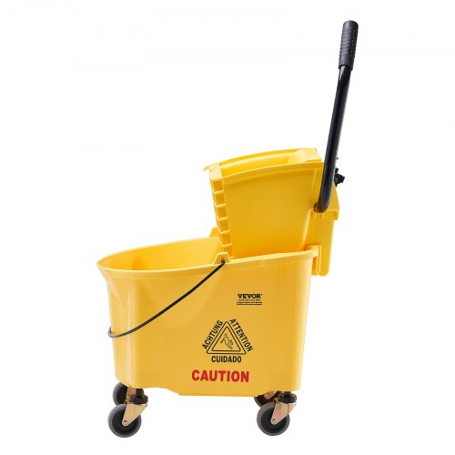 VEVOR Mop Bucket with Wringer, 26 Qt. Commercial Mop Bucket with Side ...