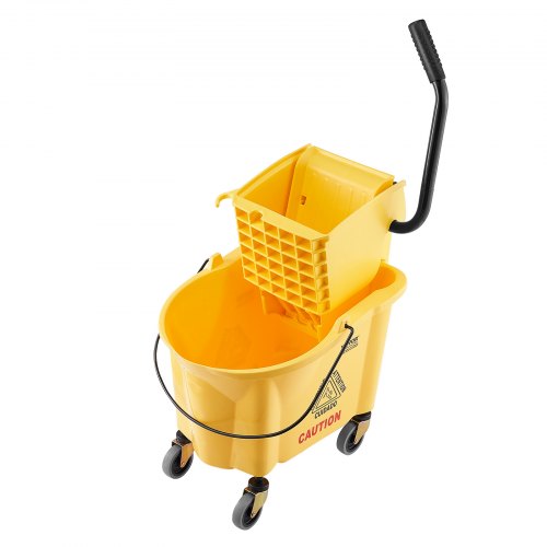 VEVOR Mop Bucket with Wringer, 26 Qt. Commercial Mop Bucket with Side ...