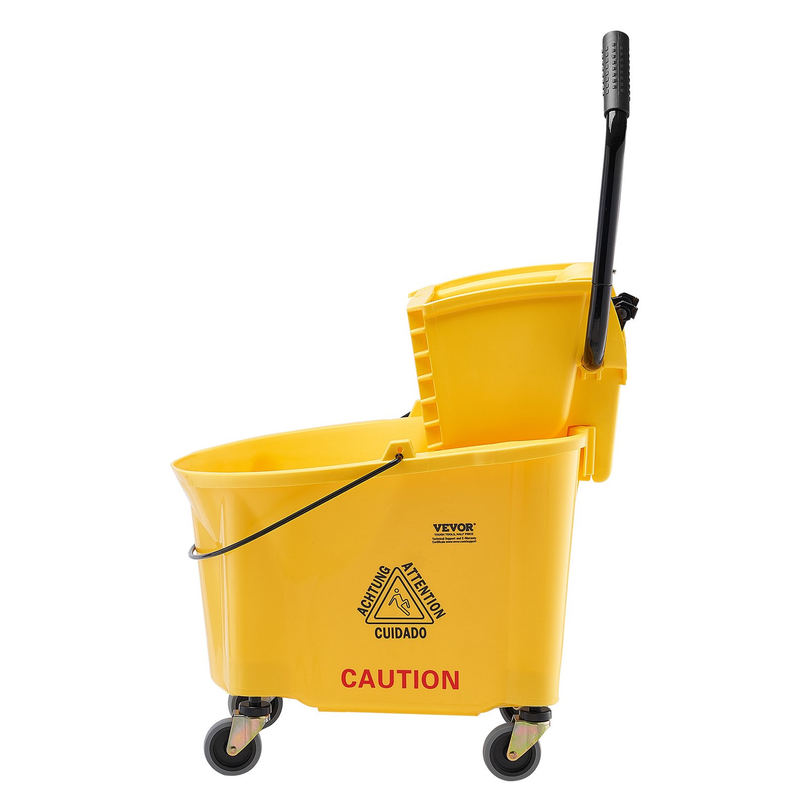 VEVOR Mop Bucket with Wringer, 35 Qt. Commercial Mop Bucket with Side ...