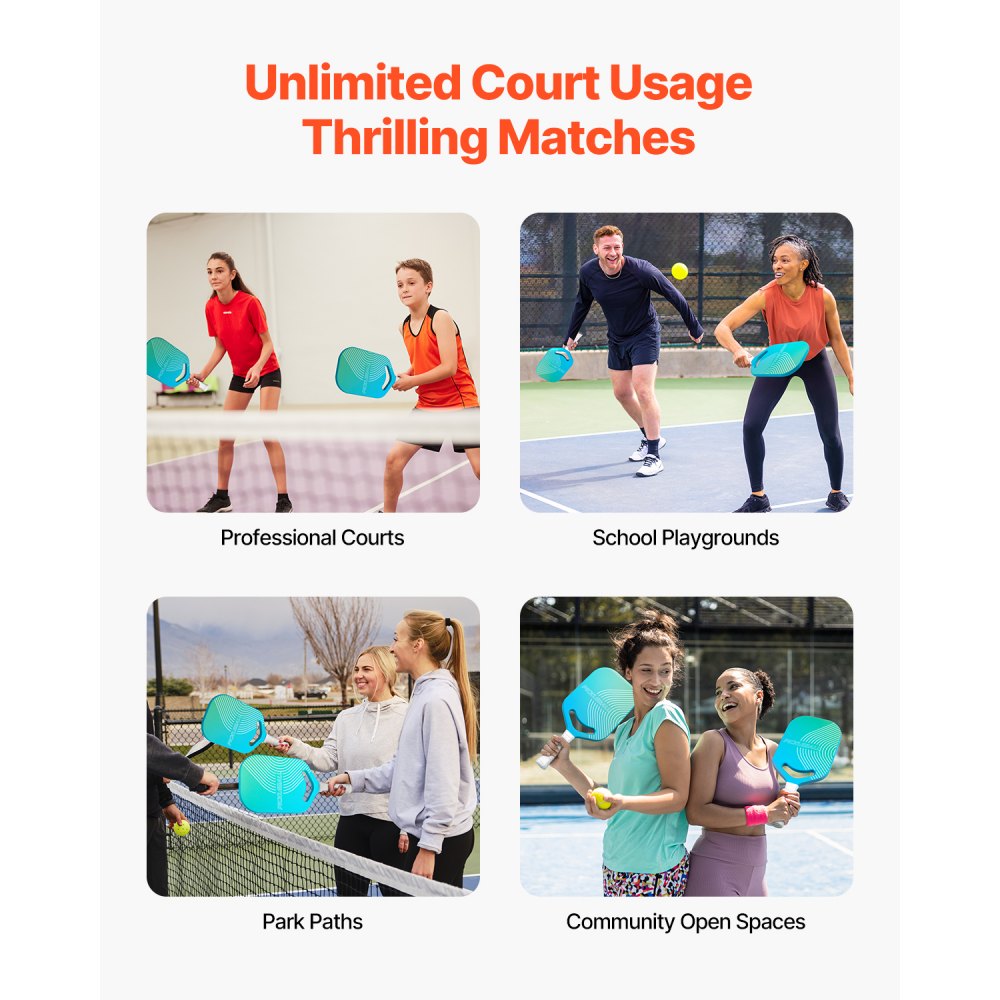 VEVOR Pickleball Paddle with Aero Throat, T700 Carbon Fiber Surface ...