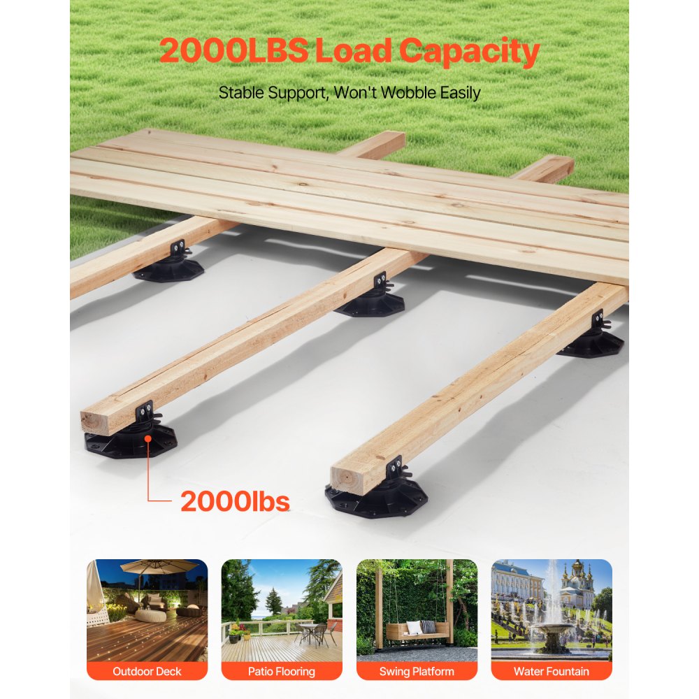 VEVOR Adjustable Base For Outdoor Deck - 12pcs Deck Support