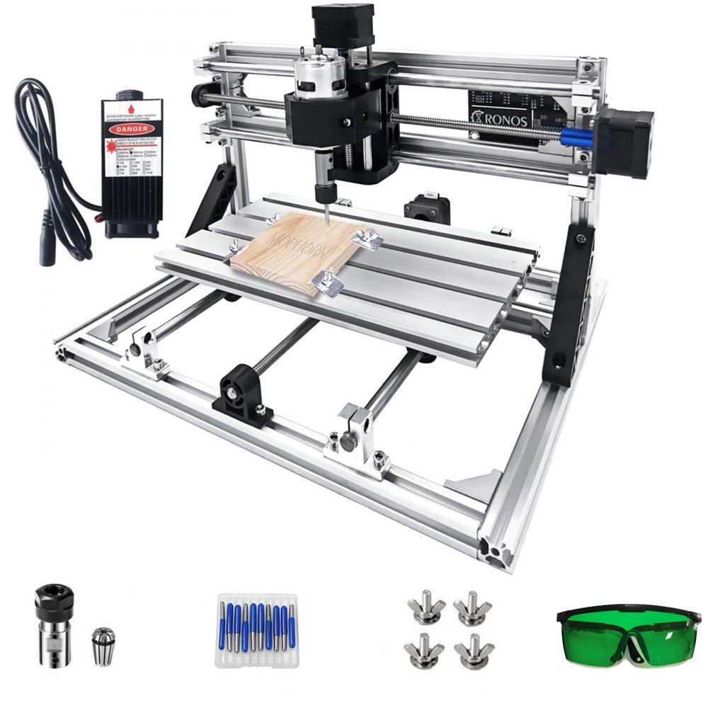 VEVOR 3 Axis CNC Router Kit 3018 2500MW Milling Injection With Laser ...