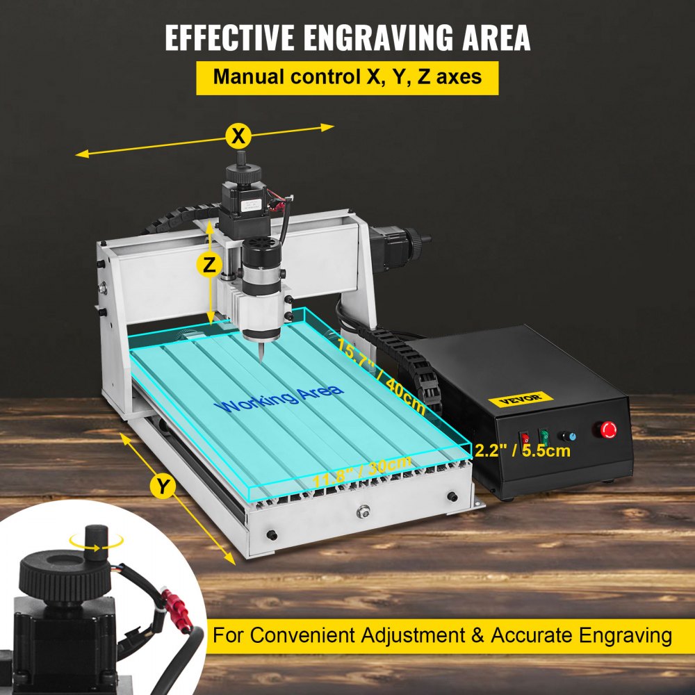 VEVOR CNC Machine 3 Axis CNC Router 3040 CNC Router Engraver Machine ...