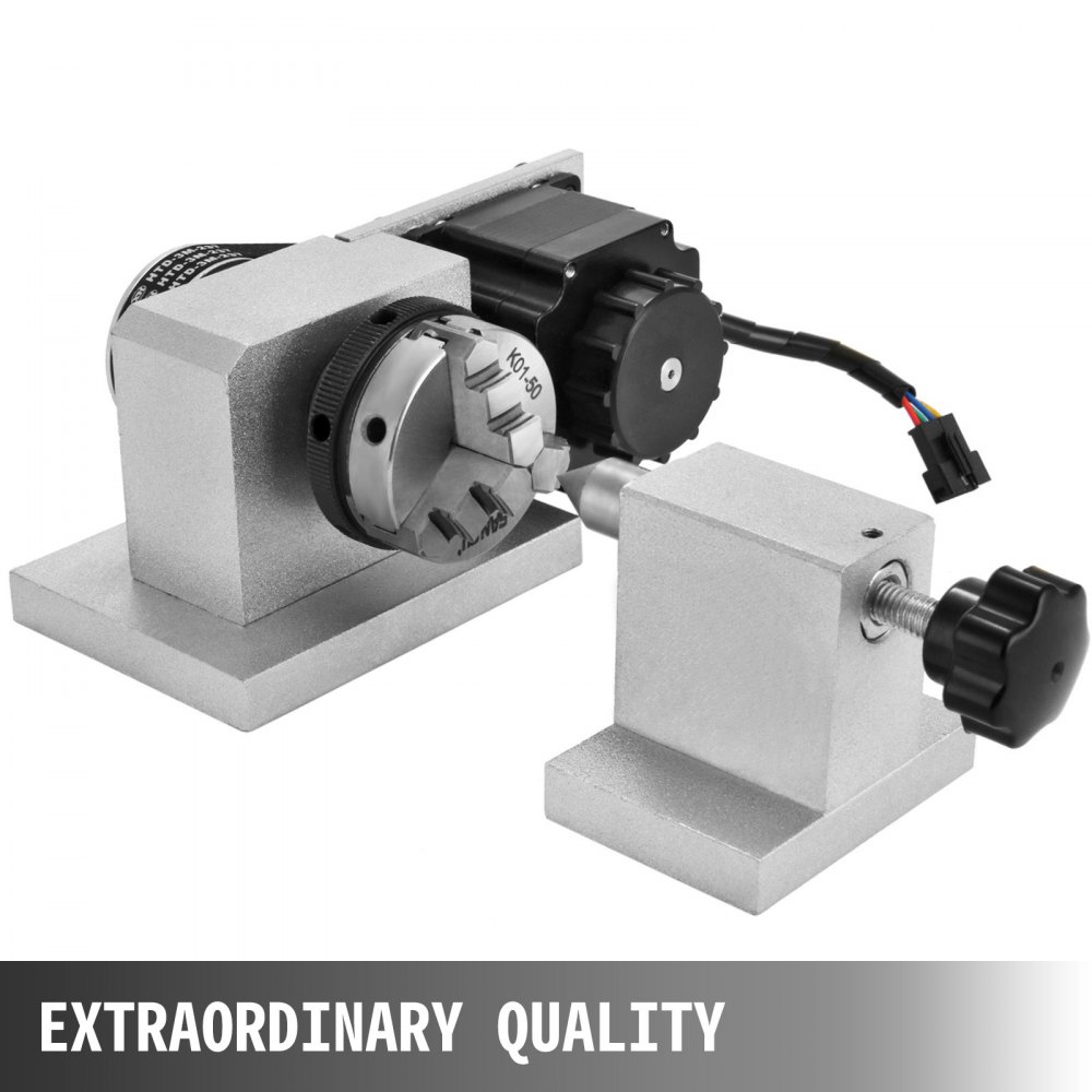 VEVOR CNC Router Rotary Axis 49 mm Chunk 3-Jaw A-axis 4th-axis ...