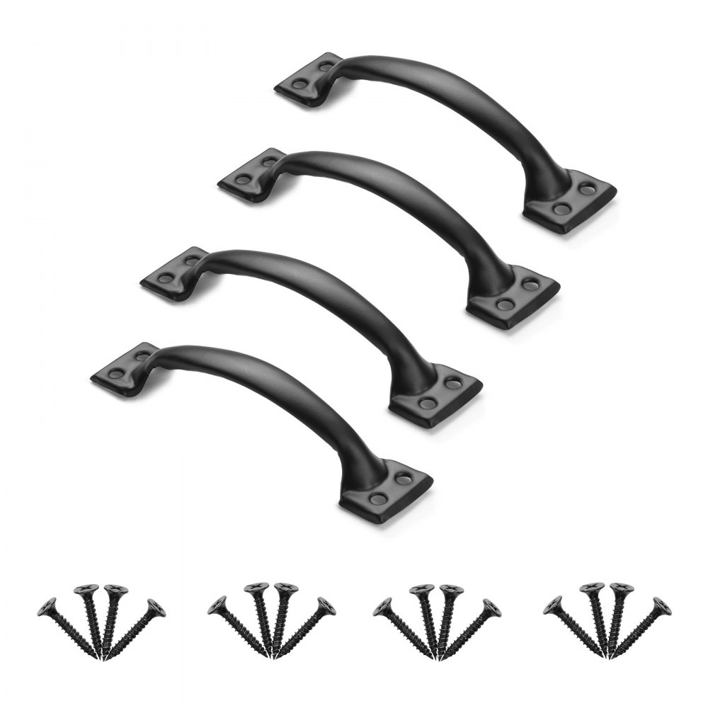 VEVOR Barn Door Handle, 4Pcs 6.5 in Rustic Fence Gate Handle, Rust ...