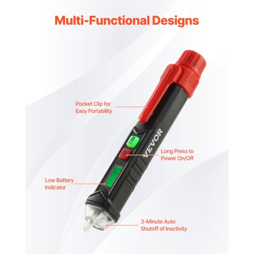 VEVOR Voltage Tester Non-Contact Voltage Tester Pen with Adjustable ...