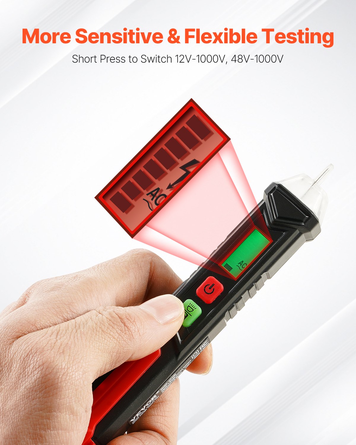 VEVOR Non Contact Voltage Tester - HT100, 12V-1000V