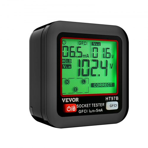 VEVOR Outlet Tester Electrical GFCI Trip Tester LCD Display Receptacle ...