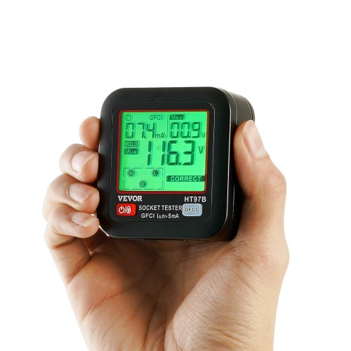 VEVOR Outlet Tester Electrical GFCI Trip Tester LCD Display Receptacle ...