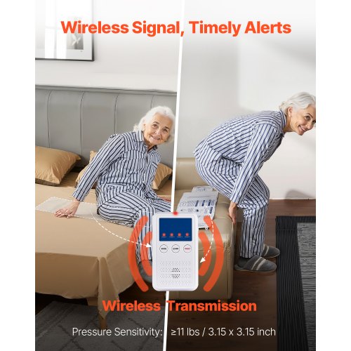 Early Alert Bed Alarm System Wireless Bed and Chair Sensor Pad with ...
