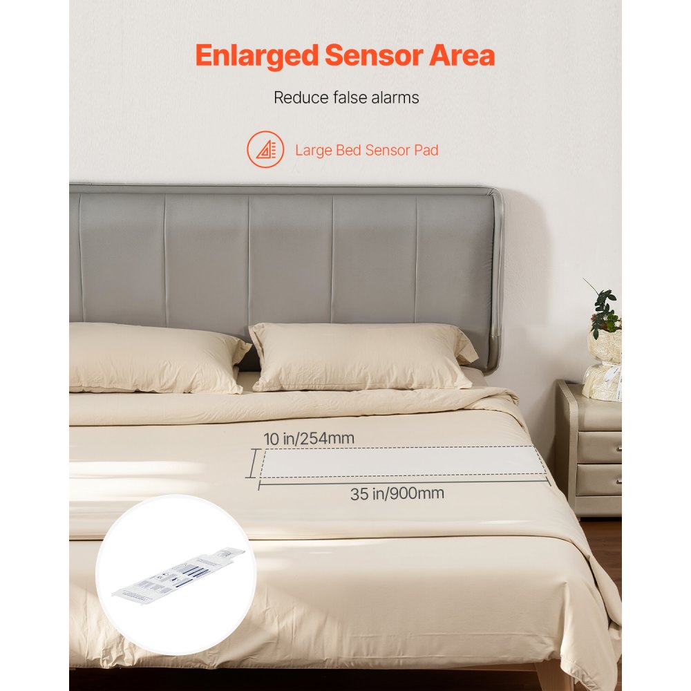 VEVOR Early Alert Bed Alarm System, Wireless Bed Sensor Pad with Call ...