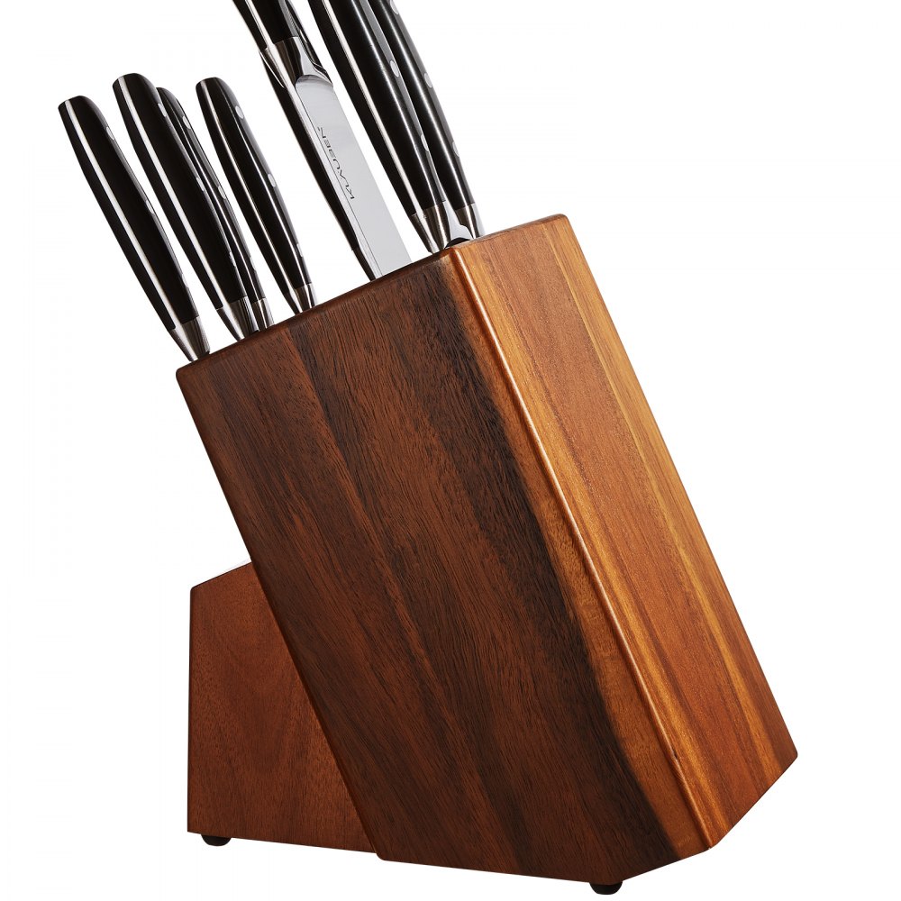 VEVOR Knife Storage Block 25 Slots, Acacia Wood Universal Knife Holders ...
