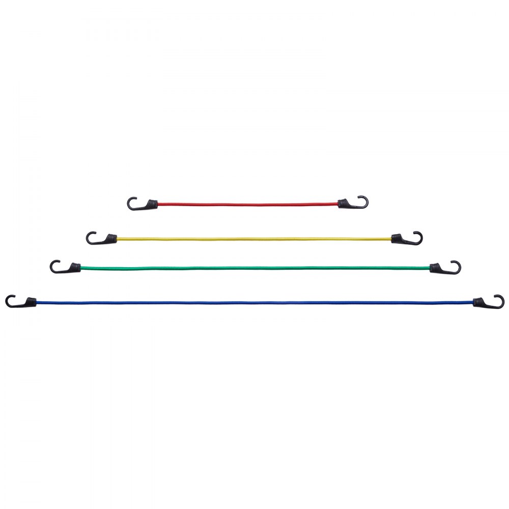 VEVOR Assorted Bungee Cords – 32 Pcs, 8 mm, 4 Clips
