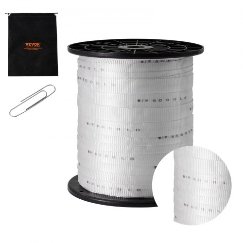 VEVOR Polyester Pull Tape, 1" x 528' Mule Tape Flat Rope, 6000 lbf ...
