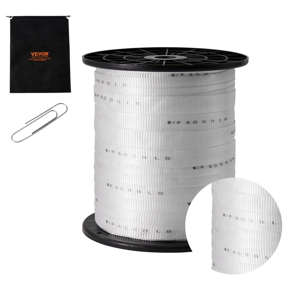 VEVOR Polyester Pull Tape, 1" x 528' Mule Tape Flat Rope, 6000 lbf ...