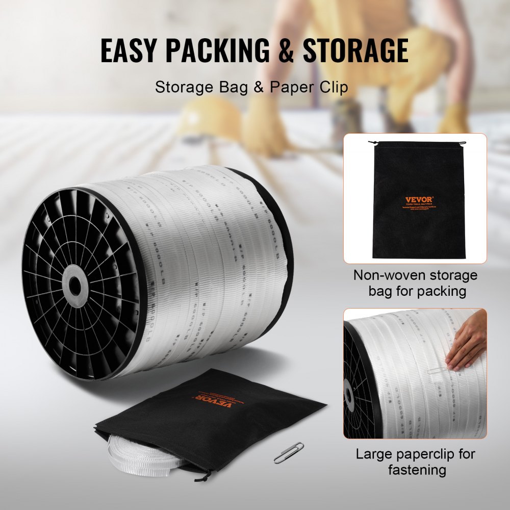 VEVOR Polyester Pull Tape, 1" x 2103' Mule Tape Flat Rope, 6000 lbf ...