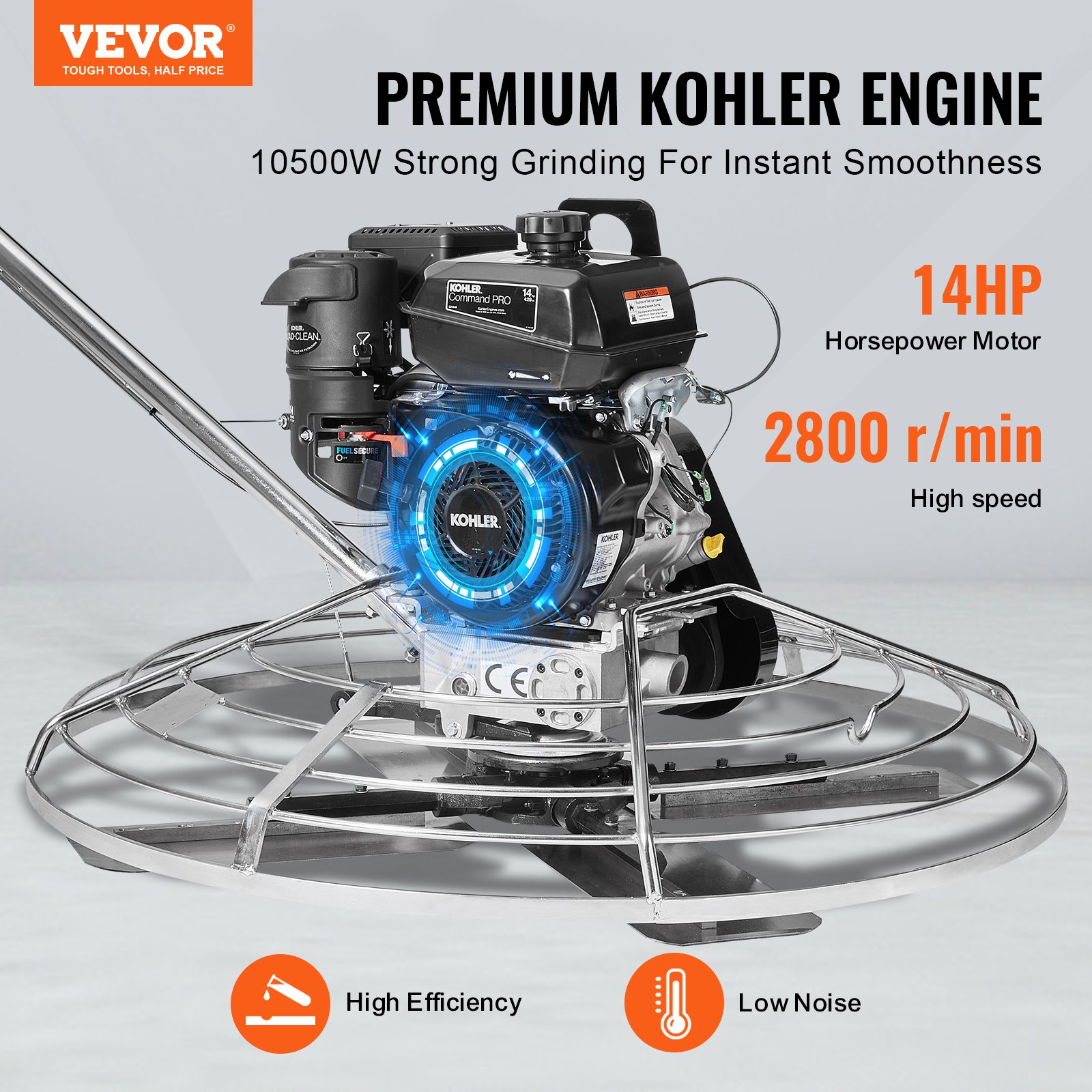 VEVOR Power Walk-Behind Cement Trowel 46” 14HP Gas-Powered with Float ...