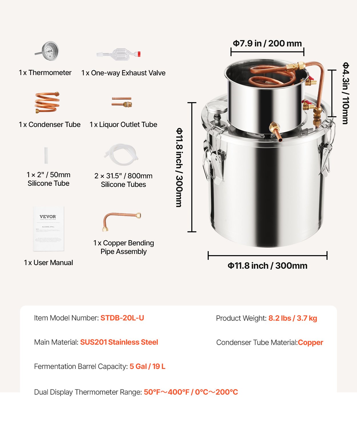 VEVOR Still for Distilling Alcohol —Premium Home Brewing Kit