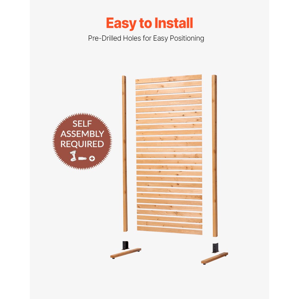 Wooden Privacy Screen 36" x 76" Freestanding Outdoor Privacy Screen for ...
