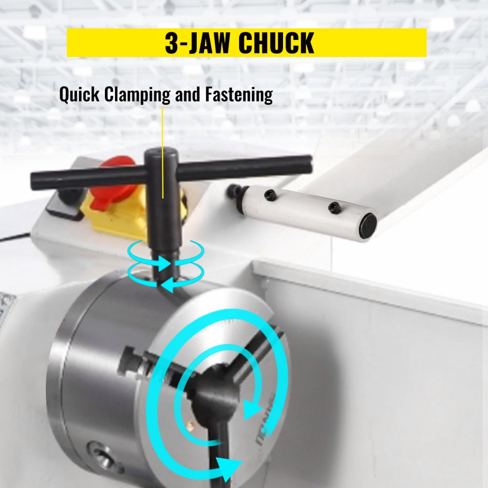 VEVOR Metal Lathe, 210x800 Mini Lathe Machine, 2500 RPM Variable Speed ...