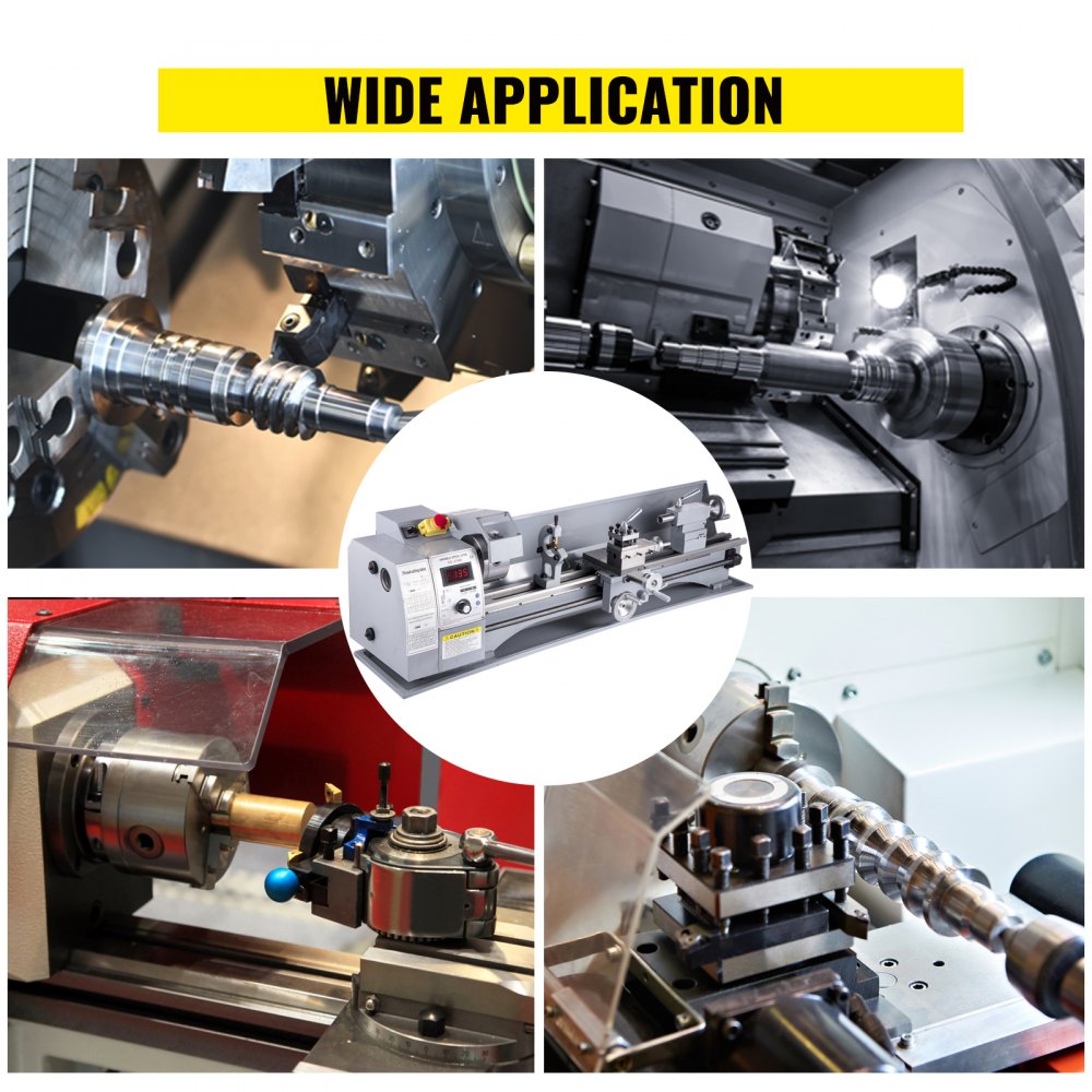 VEVOR Metal Lathe, 210x800 Mini Lathe Machine, 2500 RPM Variable Speed ...