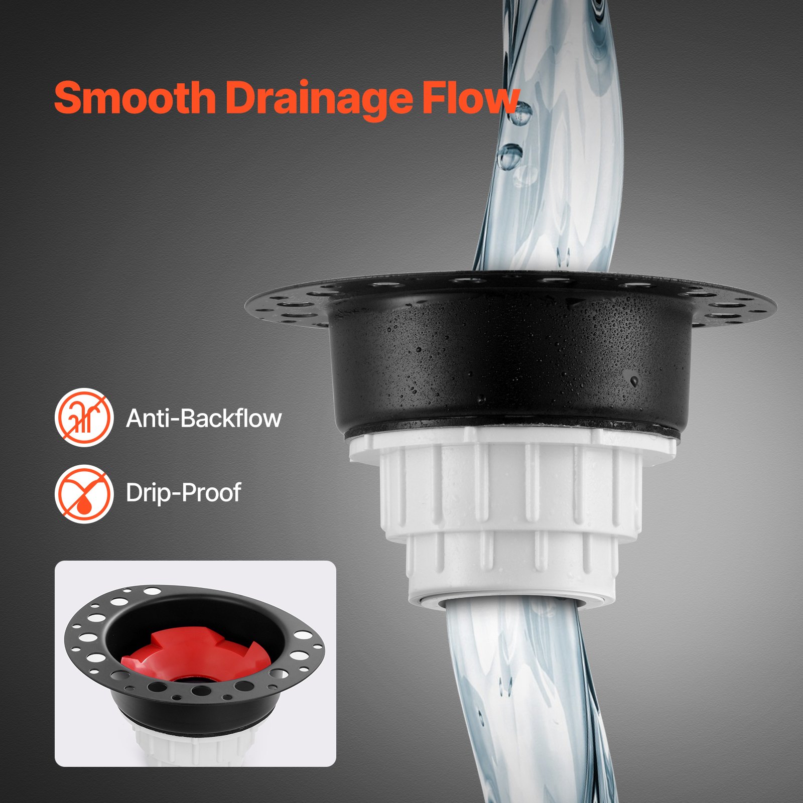 VEVOR Freestanding Tub Drain Kit PVC - 2 Brass, 2.31lbs