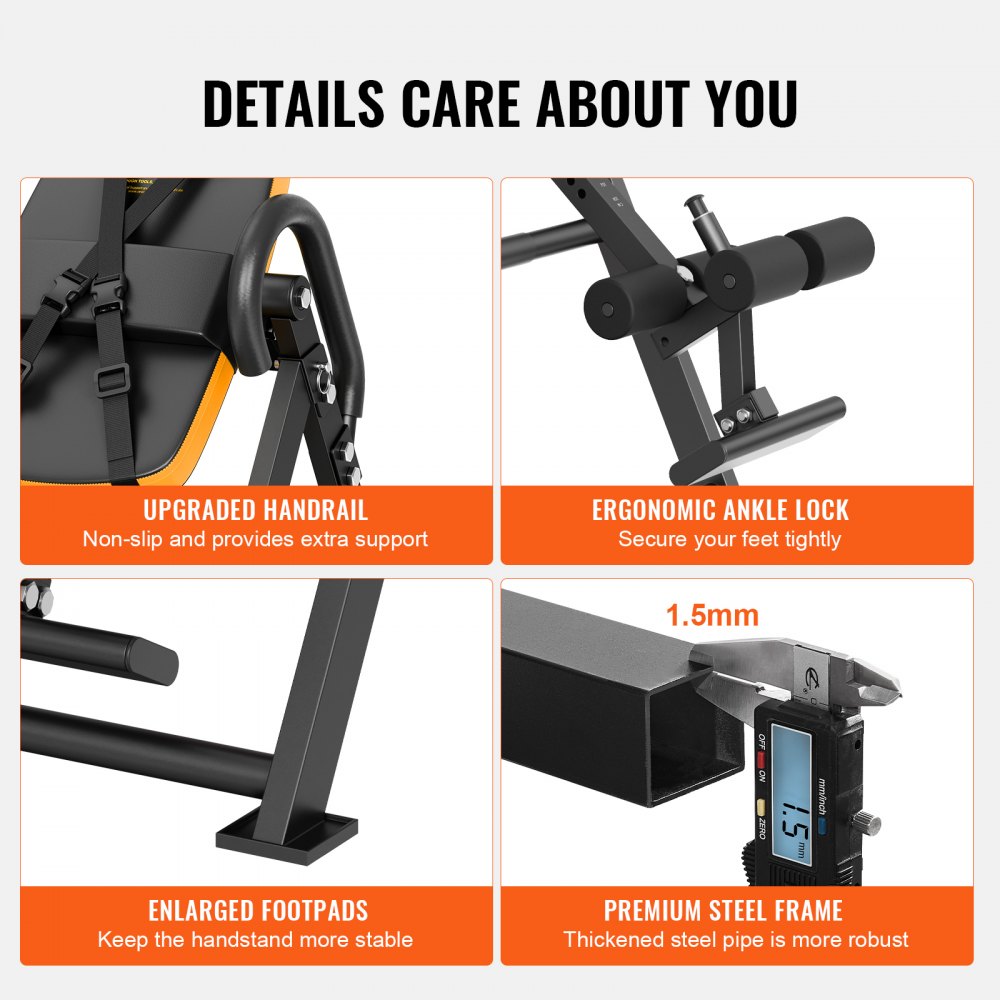 VEVOR Inversion Table, 300lbs Capacity Heavy Duty Inversion Table ...