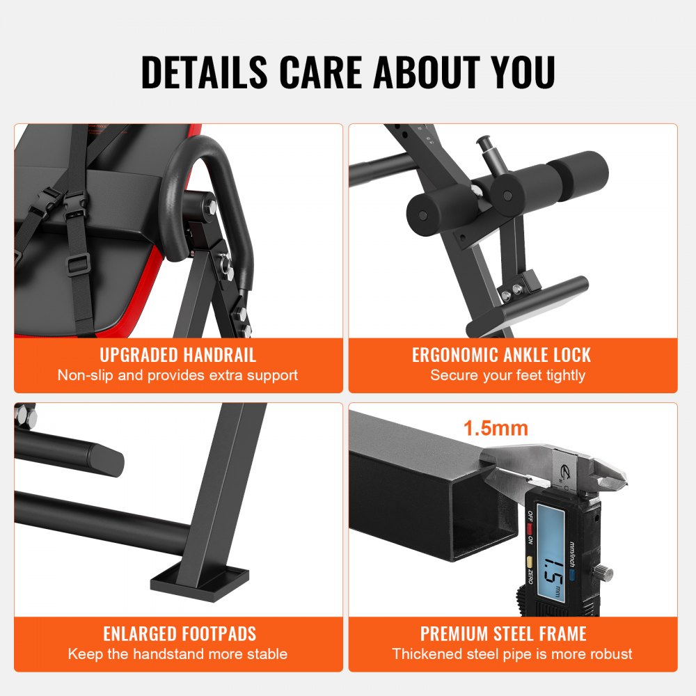 VEVOR Inversion Table, 300 lbs Capacity Heavy Duty Inversion Table ...