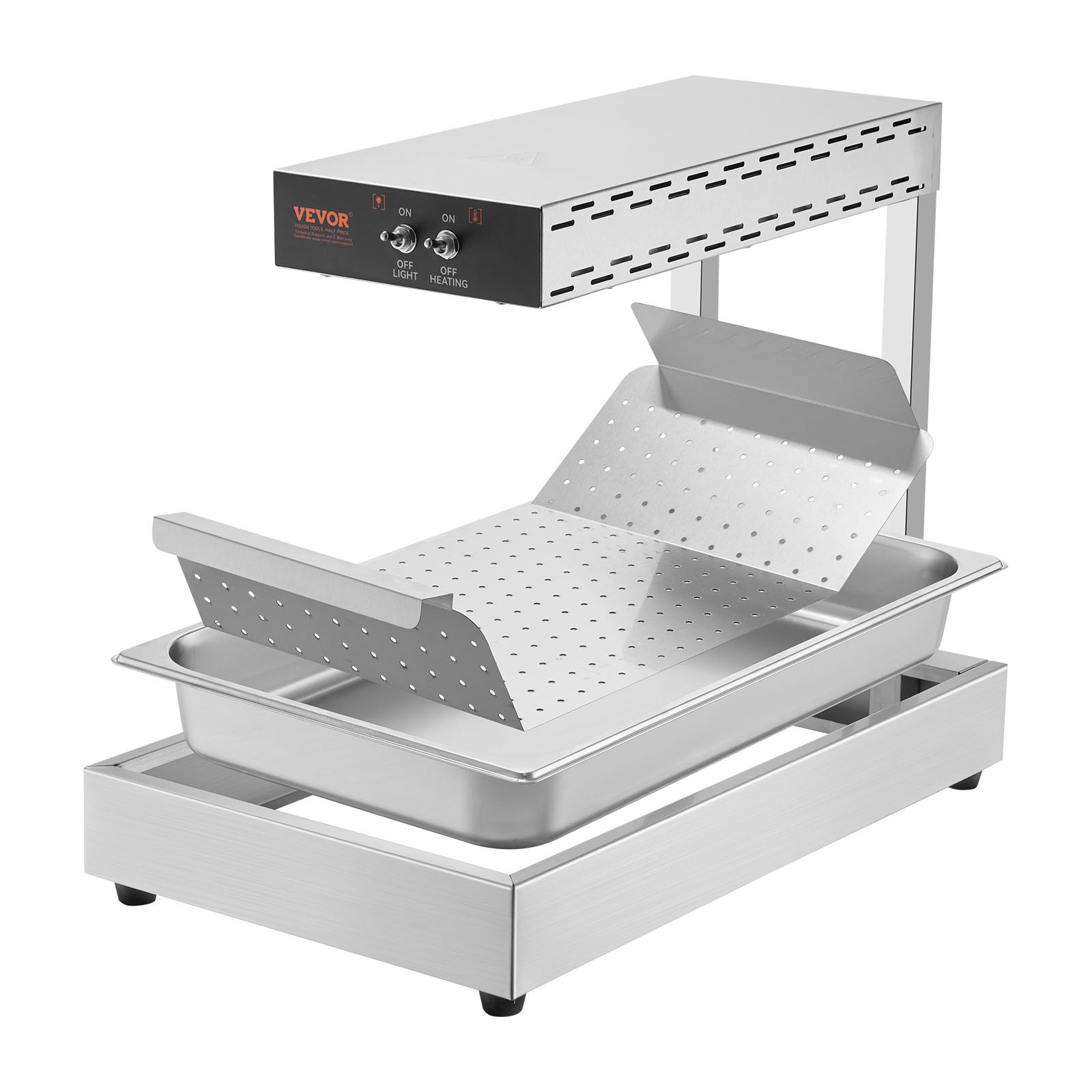 VEVOR French Fry Food Warmer, 750W Commercial Food Heating Lamp ...