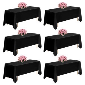 VEVOR Black Tablecloths for Rectangle Tables, 6 Pack, 70 x 120 Inches ...