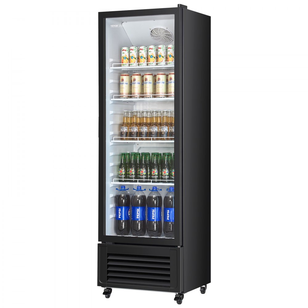 Commercial Merchandiser Refrigerator 11.47 CU.FT Glass Door Beverage ...