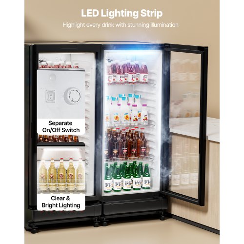 Commercial Merchandiser Refrigerator 5.7 CU.FT Glass Door Beverage ...