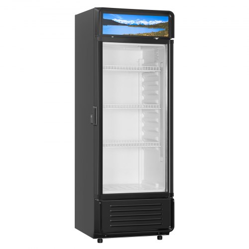 Commercial Merchandiser Refrigerator 6.9 CU.FT Glass Door Beverage ...