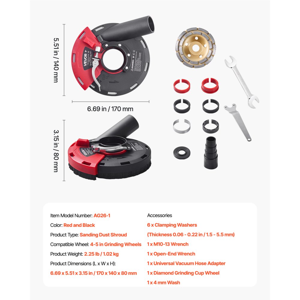 VEVOR Dust Shroud for Angle Grinder — Safe & Efficient Use