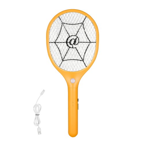 Electric Fly Swatter with 3 Layers Mesh and 500mAh Battery Yellow ...