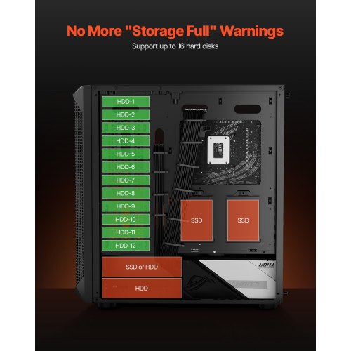 VEVOR PC Gaming Case Mid-Tower Computer Case 4 x 120 mm Fans for ATX/M ...