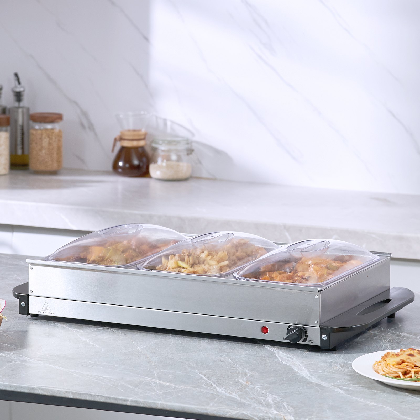 VEVOR Electric Buffet Server & Food Warmer, 25.6" x 15" Portable ...