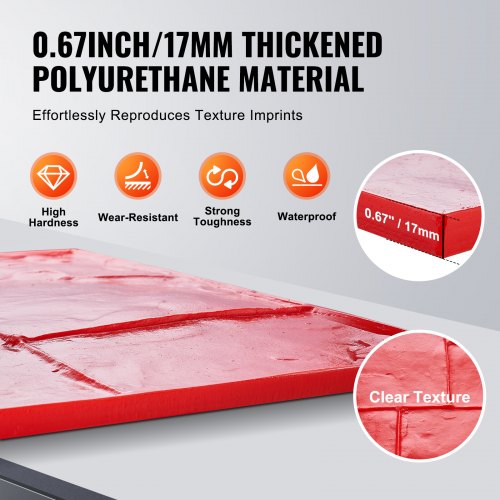 VEVOR Concrete Stamps Mat, 24 x 24 in, Concrete Texturing Skin ...