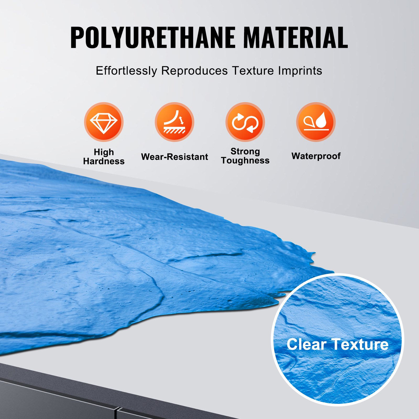 VEVOR Concrete Stamps Mat, 36 x 36 in & 18 x 18 in, 4 pcs Concrete ...