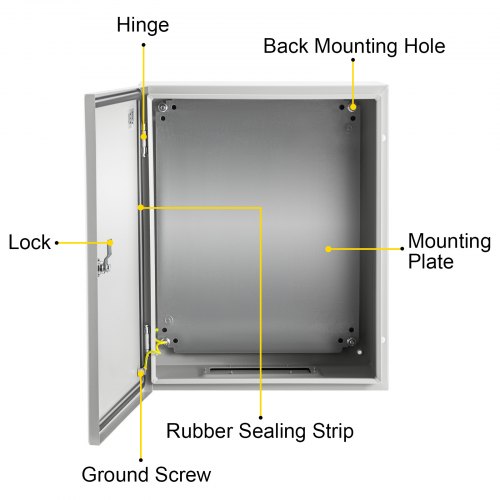 VEVOR Steel Electrical Box 20'' x 16'' x 10'' Electrical Enclosure Box ...
