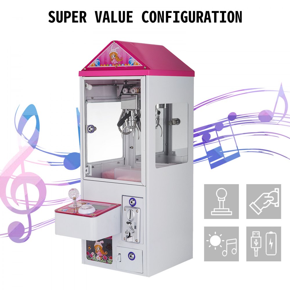 Vevor 110v Mini Claw Crane Machine Metal Case Bar Candy Toy Catcher ...