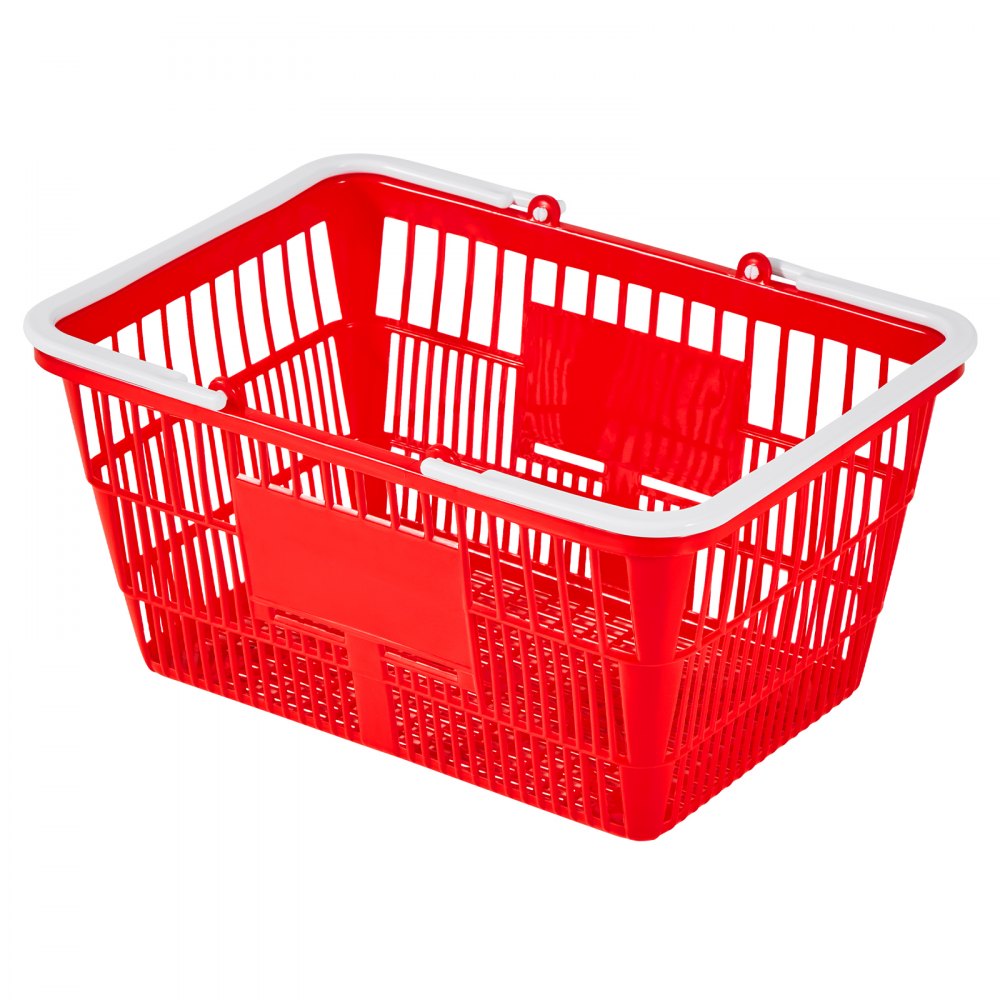 VEVOR Shopping Baskets, 4 PCS, 21L Stackable PE Plastic Grocery Baskets ...