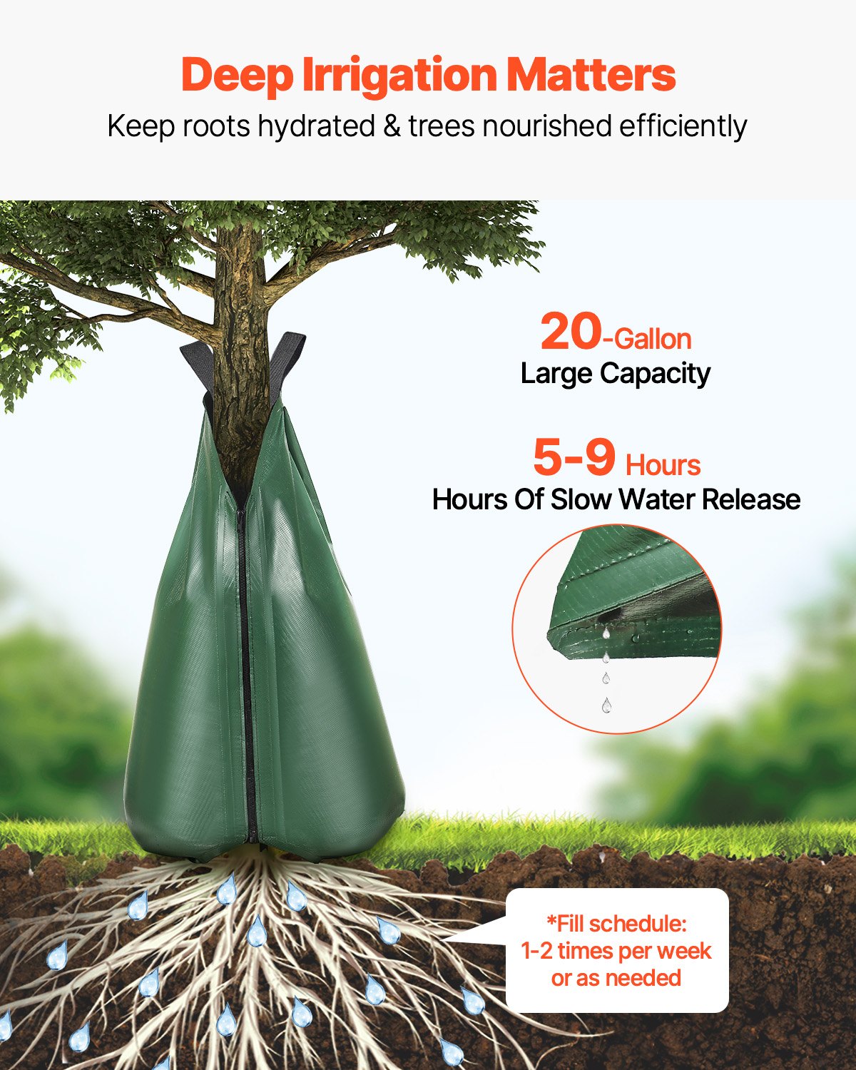 VEVOR Tree Irrigation Bags — 3-Pack Slow-Release Watering