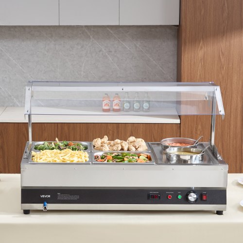 Commercial Soup Warmer Soup Station with Cover 2-Pot & 4-Pan Soup ...