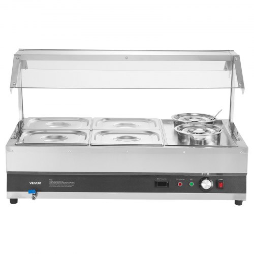 Commercial Soup Warmer Soup Station with Cover 2-Pot & 4-Pan Soup ...