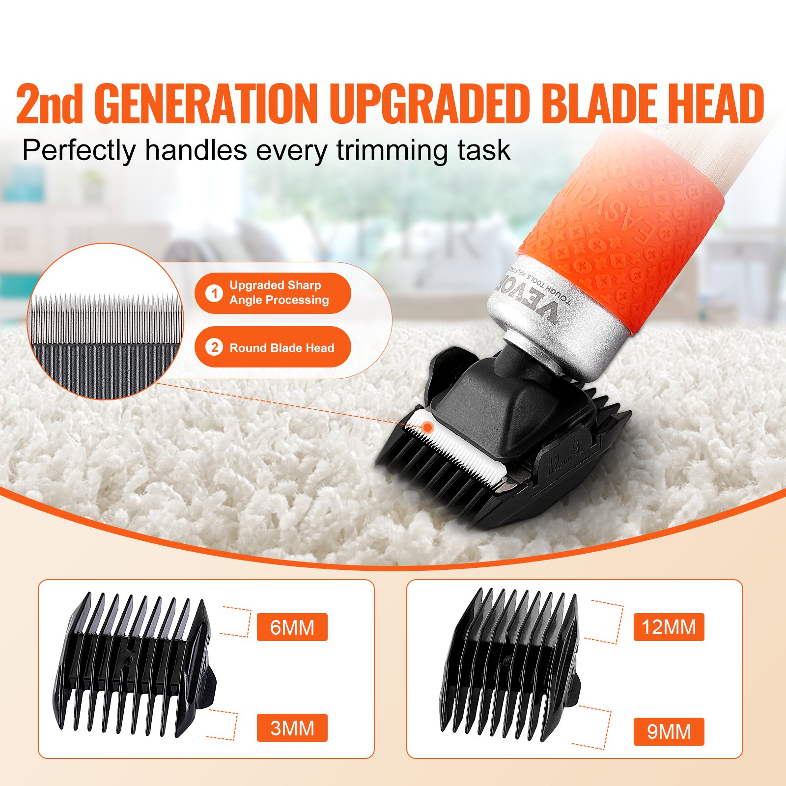 VEVOR Carpet Trimmer with Shearing Guide, 200W Electric Speed ...