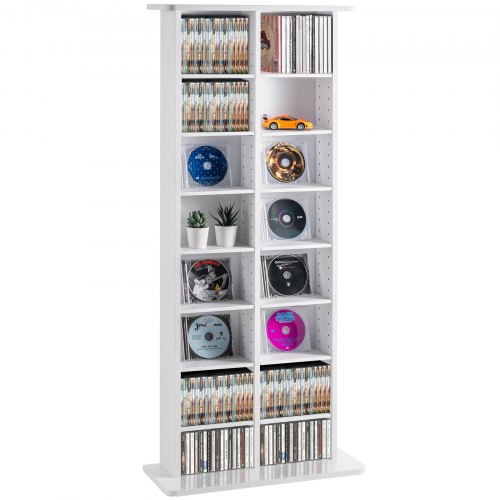 VEVOR Media Storage Cabinet, 8-Layer DVD Shelf Holds 464 CDs ...