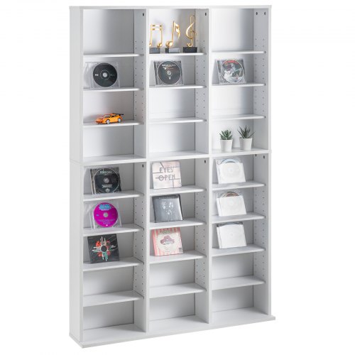 VEVOR Media Storage Cabinet, 9-layer DVD Shelf Holds up to 756 CDs ...
