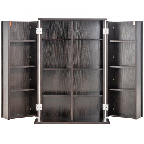 VEVOR Media Storage Cabinet, DVD Cabinet with Doors and Shelves, CD ...
